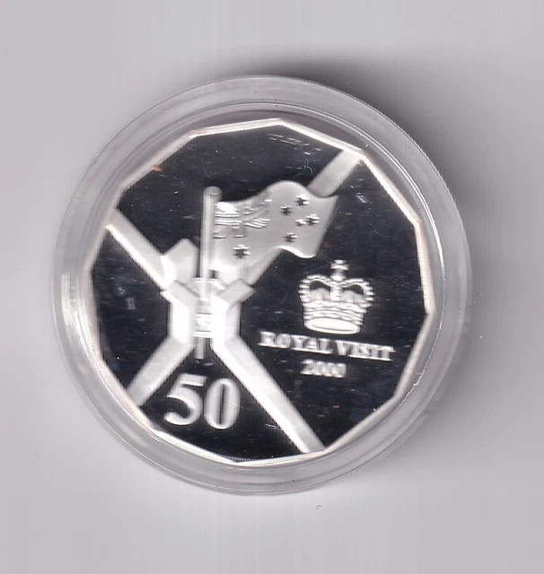 AUSTRALIA PROOF: 2000 50 Cent Royal Visit Fine Silver Proof Coin In ...