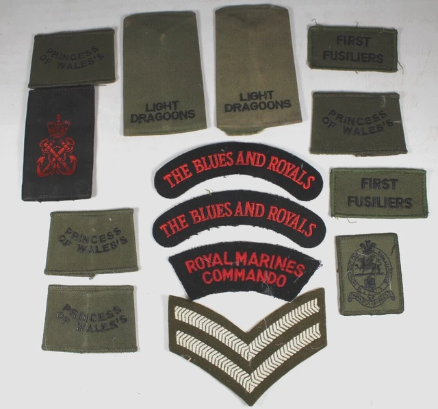 COLLECTION OF 14 WW2 & Later Military Cloth Rank Slides & Shoulder ...
