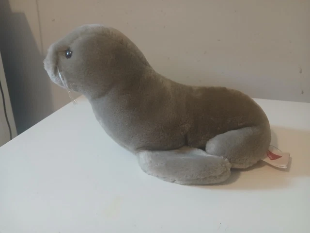 VINTAGE 1976 GREY Seal Soft Toy Plush 10 Inch Dakin Stuffed Animal ...