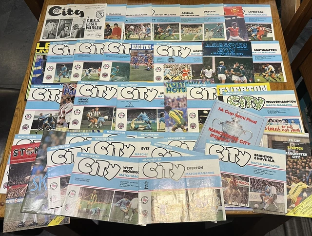 MANCHESTER CITY 1980-81 FULL SET OF HOME PROGRAMMES x41 (PLUS AWAY ...