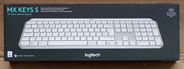 LOGITECH MX KEYS S Wireless Membrane Keyboard - Pale Grey, UK English £ ...