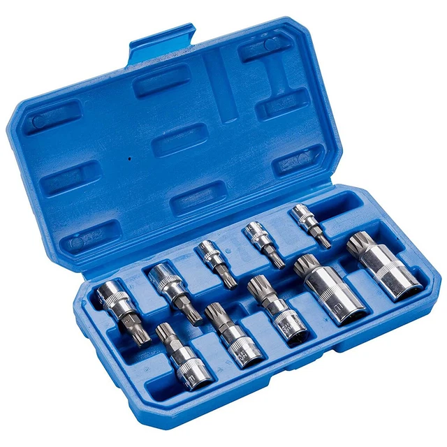 10pc Bit Socket Set 12 Point Triple Square Spline Tamper Proof Bits W Box 25 99 Picclick Au
