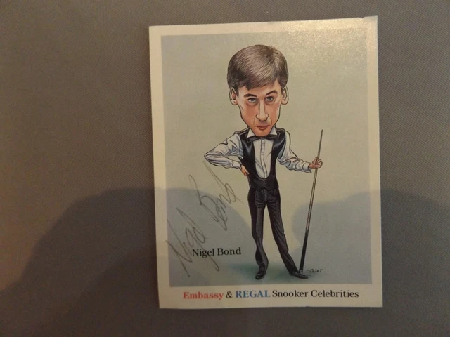 HAND SIGNED 3& x 2.5" EMBASSY REGAL SNOOKER CELEBRITIES CARD - NIGEL ...