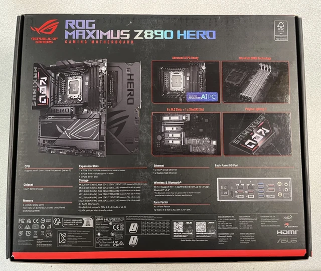 ASUS ROG MAXIMUS Z890 HERO Intel LGA 1851 DDR5 ATX Desktop Motherboard ...