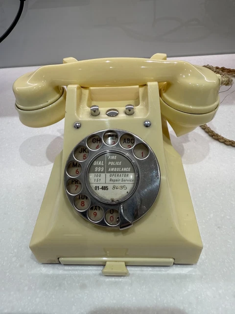 RARE, VINTAGE 1957 Ivory Bakelite Rotary Telephone. Working, With On/Off Bell £146.28 - PicClick UK