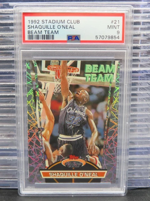 1992-93 TOPPS STADIUM Club Shaquille O'Neal Beam Team recrue RC #21 PSA ...