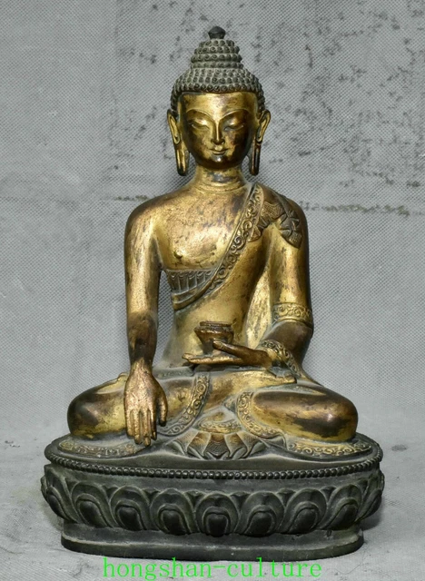 STATUE DE BOUDDHA Sakyamuni Amitabha en bronze violet et or de 22,9 cm EUR 890,00 - PicClick FR