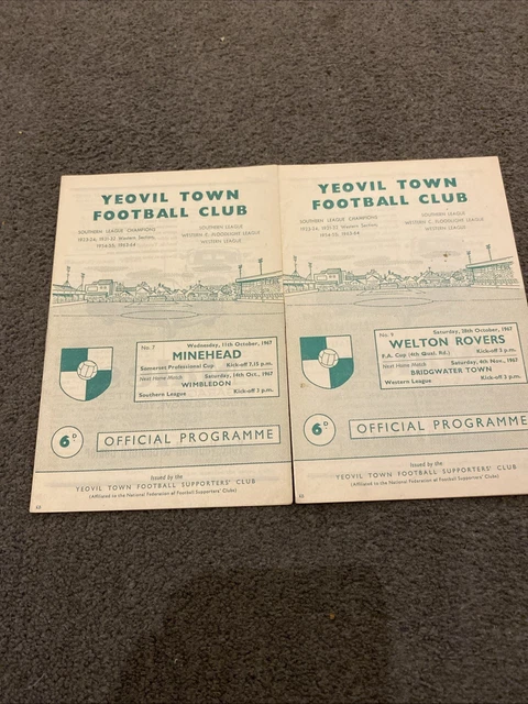 2 X YEOVIL Town Homes From 67/68 £2.24 - PicClick UK