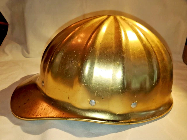 VINTAGE SUPERLITE HARD HAT Gold Aluminum Fibre-Metal Helmet FIBREMETAL ...