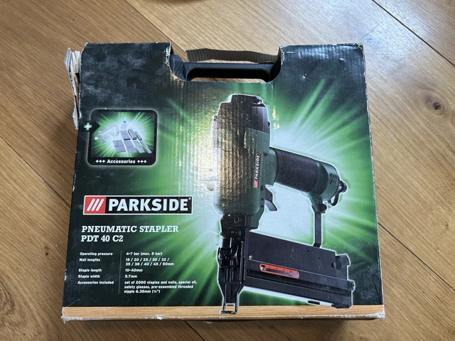 PARKSIDE AIR STAPLER / Nailer - PDT 40 E4 With Case & Acc's - A grade ...