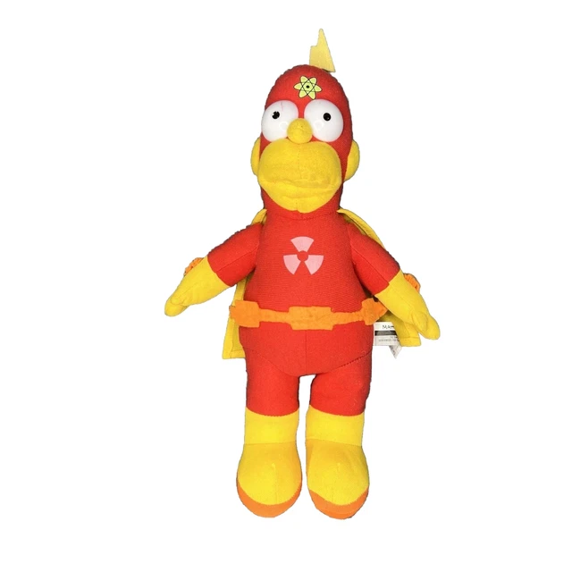 THE SIMPSONS HOMER Simpson Radioactive Man Plush Soft Toy Red & Yellow ...