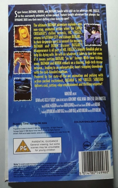 BATMAN SUB-ZERO MR Freeze VHS Video Tape Cassette NEW Sealed animation ...