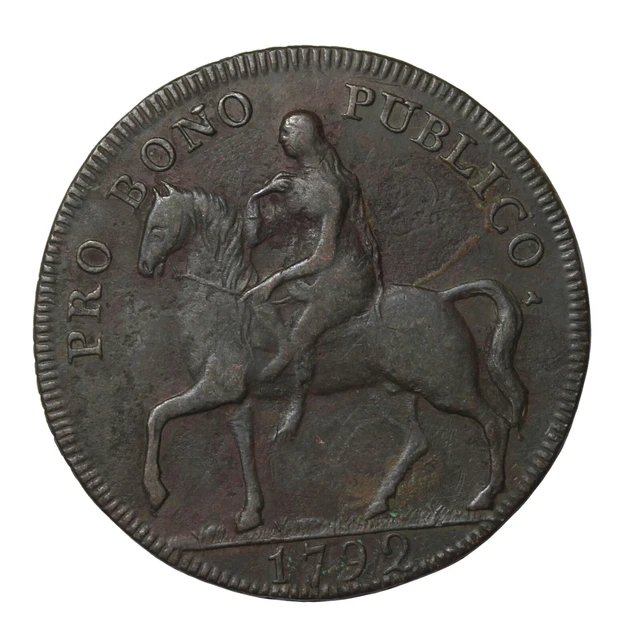 GREAT BRITAIN 1792 Warwickshire Coventry Lady Godiva Halfpenny Conder ...