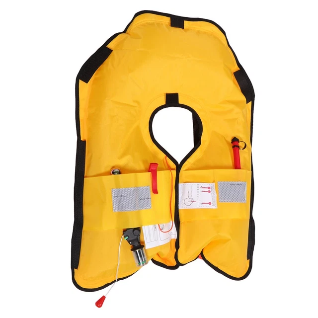 KAYAKING LIFE JACKET Adult High Visibility Vest Orange Emergency Blow ...