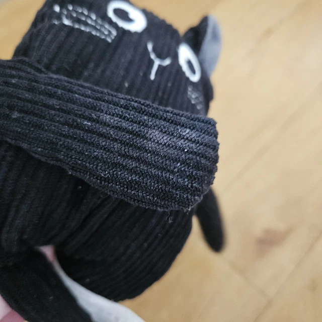 MORRISONS BLACK CAT Kitty Soft Toy Comforter Plush Cord Teddy Halloween ...