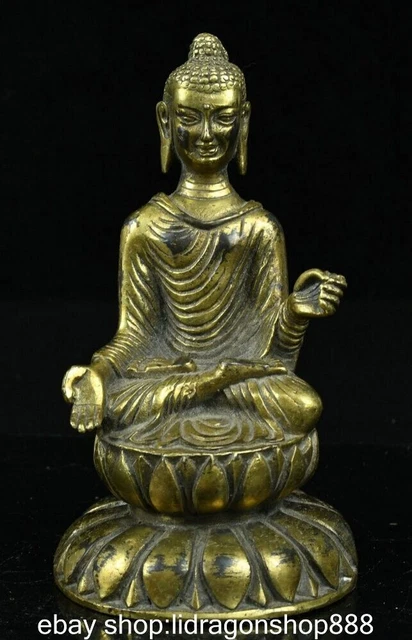 5.6 &ANCIENNE SCULPTURE bouddhiste en cuivre doré Shakyamuni Bouddha en Chine EUR 69,90 ...