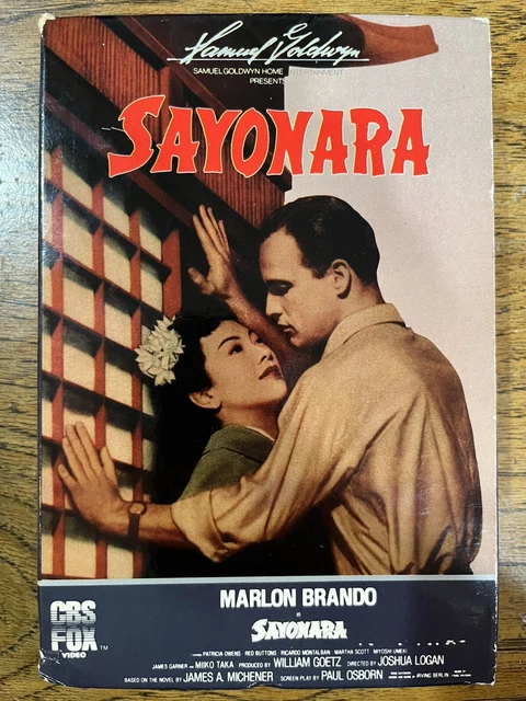 SAYONARA VHS ROMANCE Marlon Brando James Garner CBS Fox Video Drawer ...