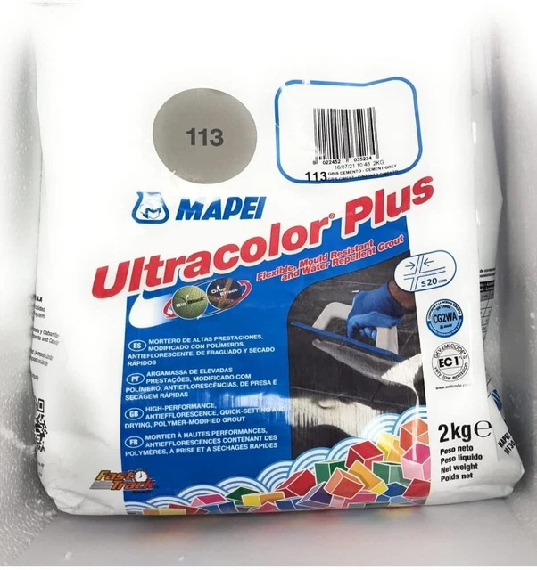 MAPEI ULTRACOLOR PLUS Flexible Grout 2kg Wall and floor Cement Grey ...