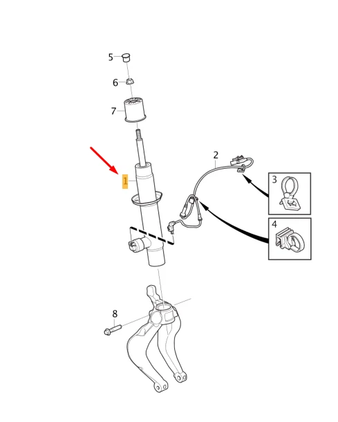 VOLVO V90 CROSS Country MK2 Front Left Shock Absorber 31476797 NEW ...