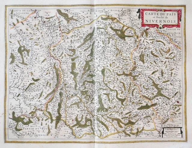 NEVERS NIEVRE BURGUNDY-FRANCHE-COMTE engraving map map map Janssonius £ ...