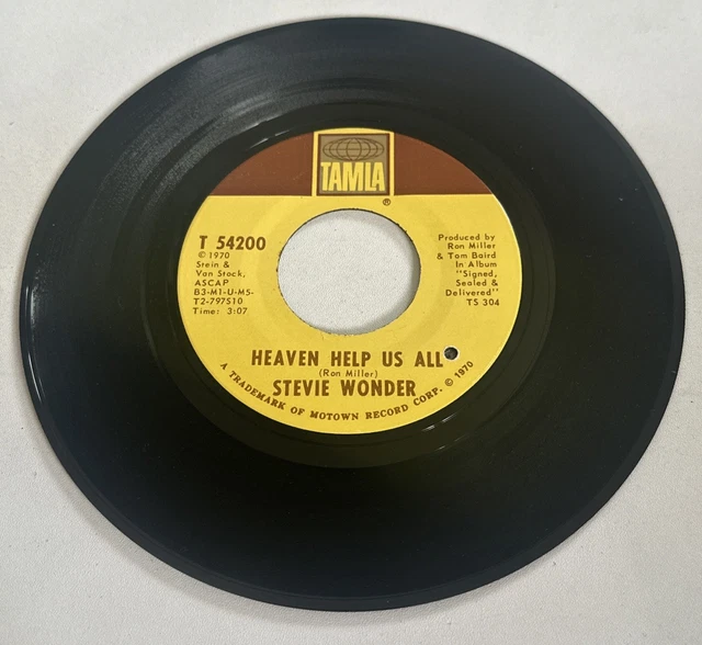 STEVIE WONDER - Heaven Help Us All 7” tamla motown soul vinyl record EX ...