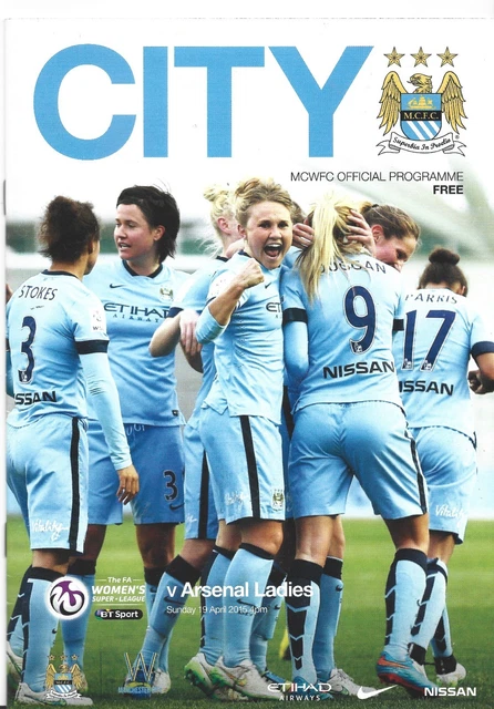 5 X MANCHESTER City v Arsenal womens programmes all listed £5.45 ...