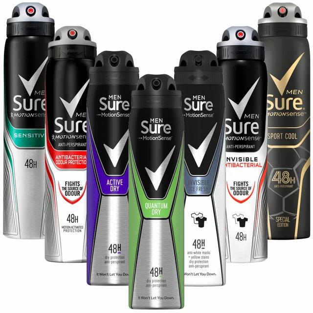 SURE MEN ANTI-PERSPIRANT 48 Hour Protection Deodorant Spray, 3 Pack ...