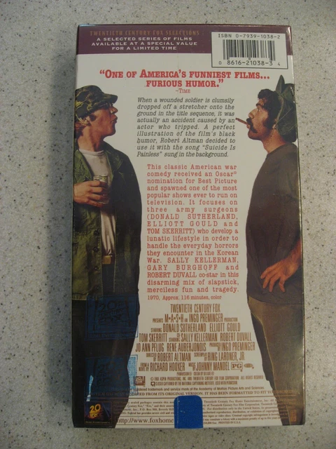 MASH (VHS) 20TH Century Fox - Donald Sutherland, Elliott Gould - SEALED ...