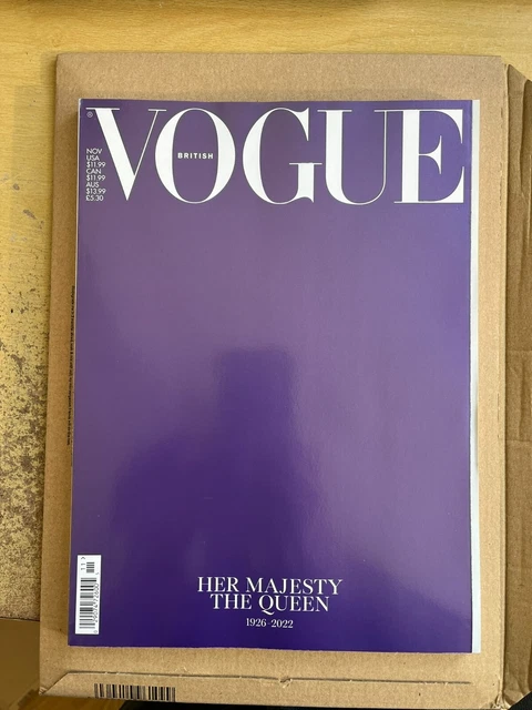 BRITISH VOGUE UK QUEEN ELIZABETH II Purple Tribute Magazine November ...