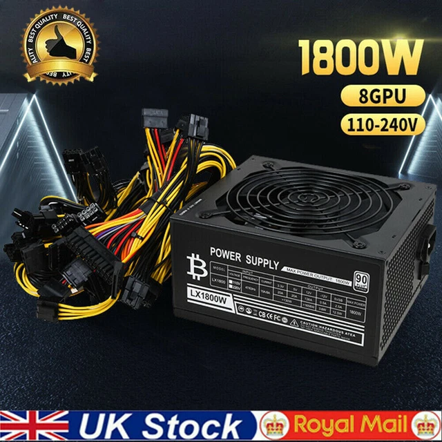 ATX 1800W GPU Mining Power Supply PSU For 8 GPU ETH Rig Ethereum Miner ...