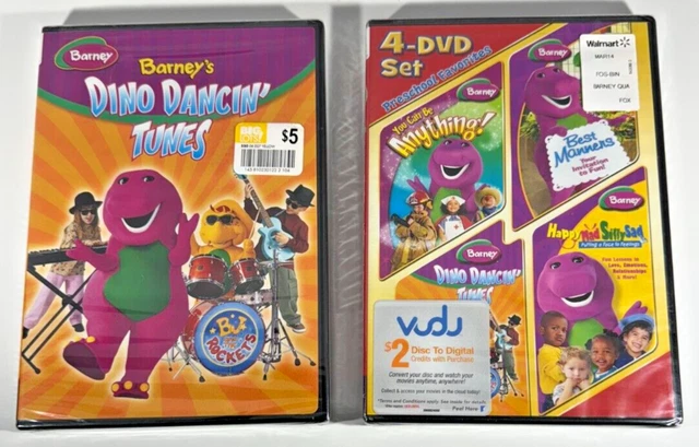 BARNEYS DINO DANCING Tunes DVD & Barney Preschool Favorites 4 DVD Set ...
