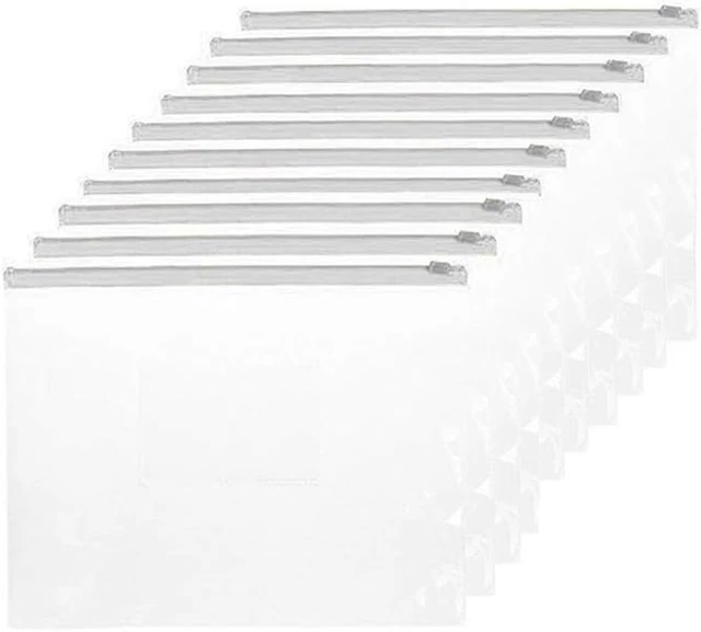 A5 CLEAR PLASTIC Zip Wallet 20Pcs Plastic Envelope Zip Envelopes Files ...