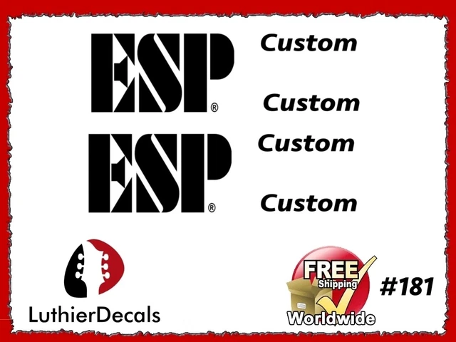 ESP CUSTOM GUITAR Headstock Decal Restoration Waterslide Logo 181 $10. ...