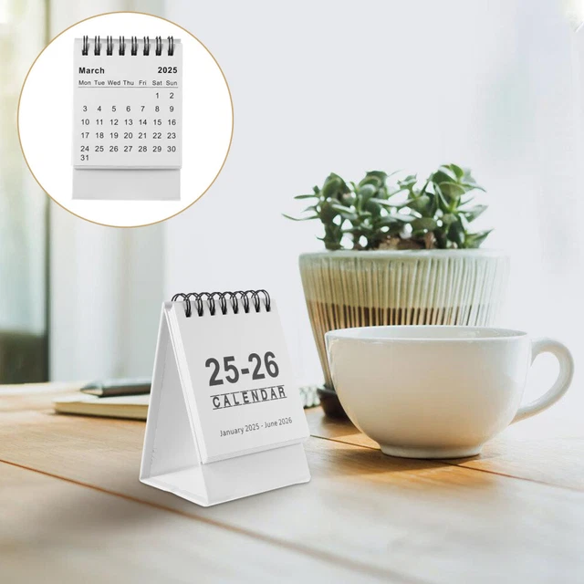 MINI DESK CALENDAR 2025-2026 Standing Flip Calendar for Office Desk ...