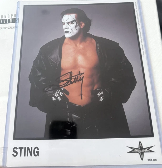 STING SIGNED 8X10 Promo Photo ~ 2000 WCW Wrestling Promo ~ COA WWF WWE ...