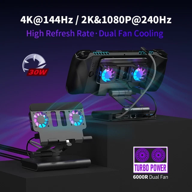 FÜR ONEXPLAYER FÜR APEX Dock 4K60Hz HDR Dual Fan Gigabit Ethernet USB 3 ...