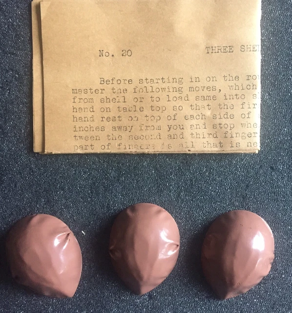 VINTAGE MAGIC TRICK 3 Shell Game Metal Walnut Shells U S Service ...