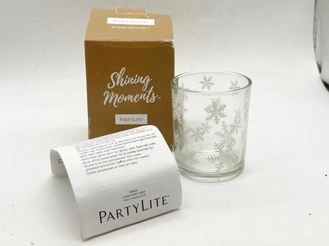 VINTAGE BOXED SHINING Moments Partylite - Glass Snowflake Candle ...
