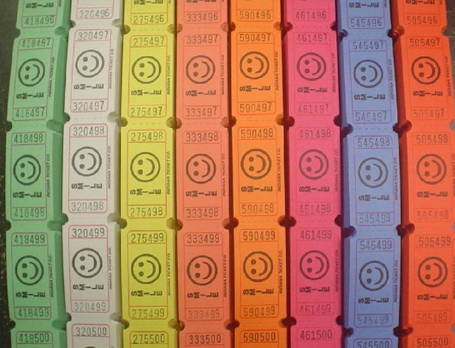 LOT 400 TICKETS type cinéma SMILEY SOURIRE idée déco mariage jeux dj ...