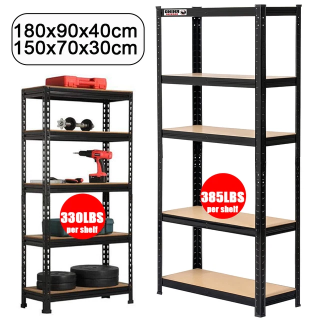5-TIER HEAVY DUTY Metal Shelving Unit Garage Shelves Utility Rack ...