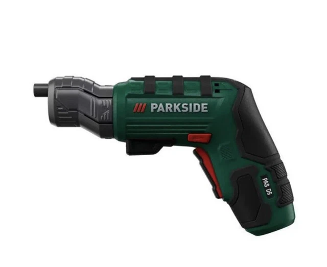 PARKSIDE 4V CORDLESS Screwdriver with Interchangeable Heads In Carry ...