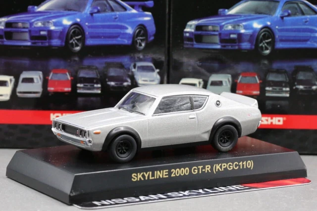 KYOSHO 1/64 NISSAN Skyline Collection Skyline 2000 GT-R KPGC110 argent Kenmeri EUR 23,29 ...