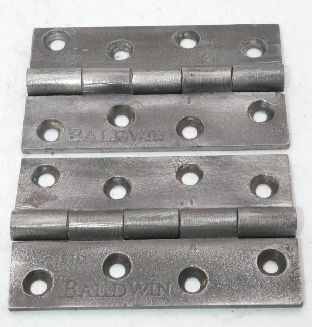 OLD ANTIQUE VICTORIAN Baldwin Original Cast Iron 4in 200's Butt Hinges (HIN132) £20.00 - PicClick UK