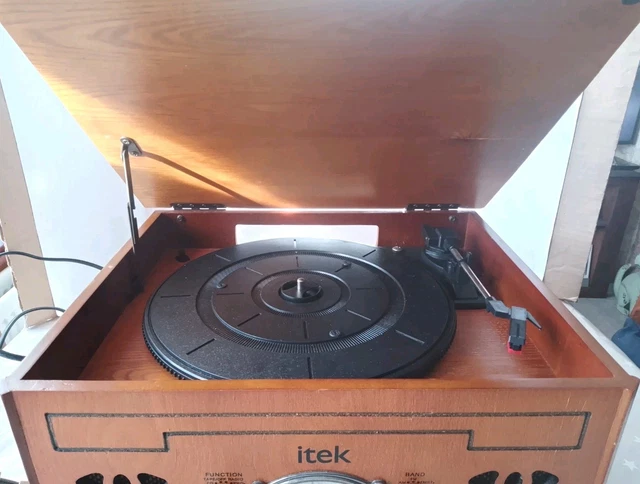ITEK ANTIQUE RECORD CD Cassette Player with Radio Tuner CD Not Working ...