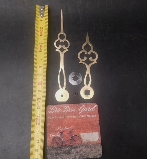 PAIRE AIGUILLES LAITON ancienne horloge comtoise Pendule Old Clock ...