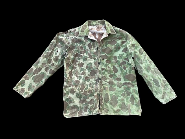 WW2 USMC P44 Camo Top Original WWII Marine Corps Jacket Tunic HBT £355. ...
