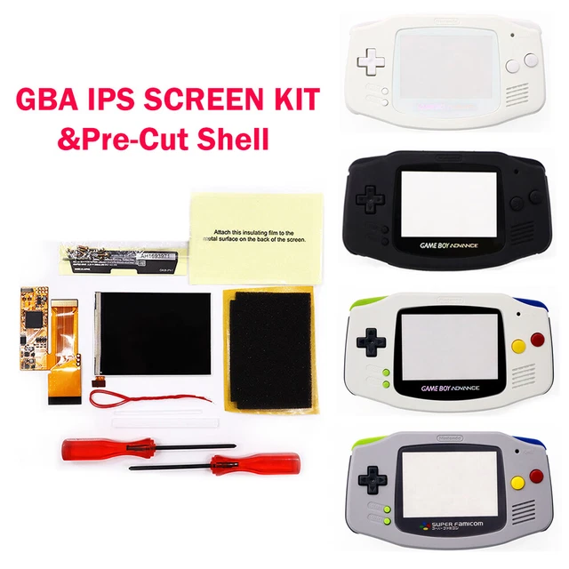 IPS V2 BACKLIGHT Screen mod For Game Boy Advance w/Pre-cut GBA Pure ...