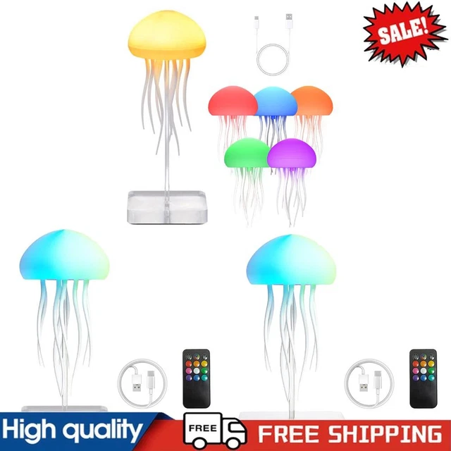 LED GRADIENT JELLY Fish Light with Base Rechargeable for Bedrooms ...