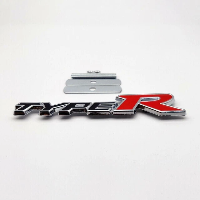 BLACK&RED TYPE-R LOGO Car Front Grille Emblem Metal Sport Turbo Auto ...