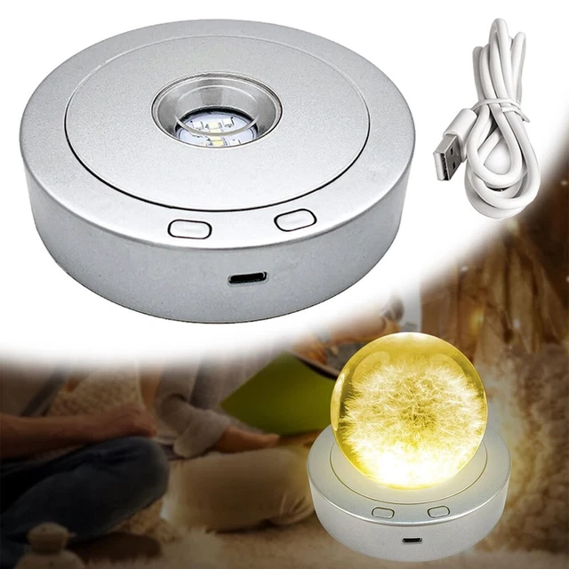 LIGHT BASE LED Display Rotating Stand 8 Light Modes Household Desktop ...